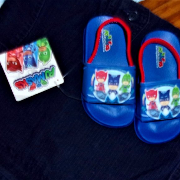 pj masks | Shoes | New Boys Size 5 6 Toddler Colored Six Sandals Blue ...